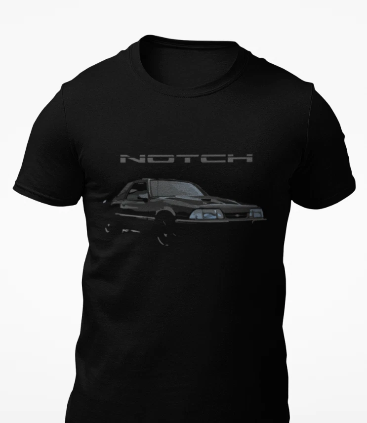 Black Notch Back Mustang Fox Body Short-Sleeve Unisex T-Shirt - Walmart.com