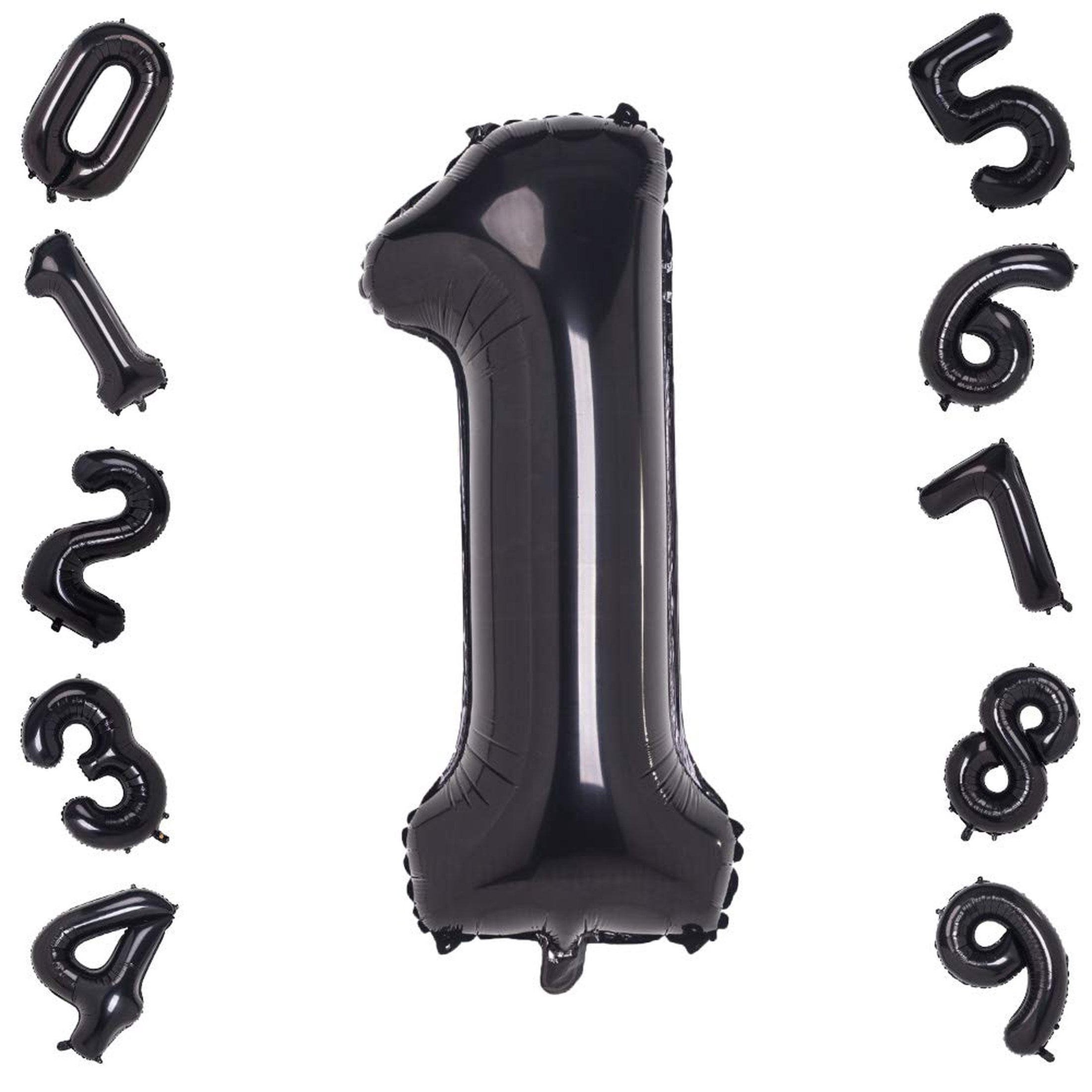 Black Number 1 Jumbo Balloons - 40 Inch Birthday Party Decorations ...