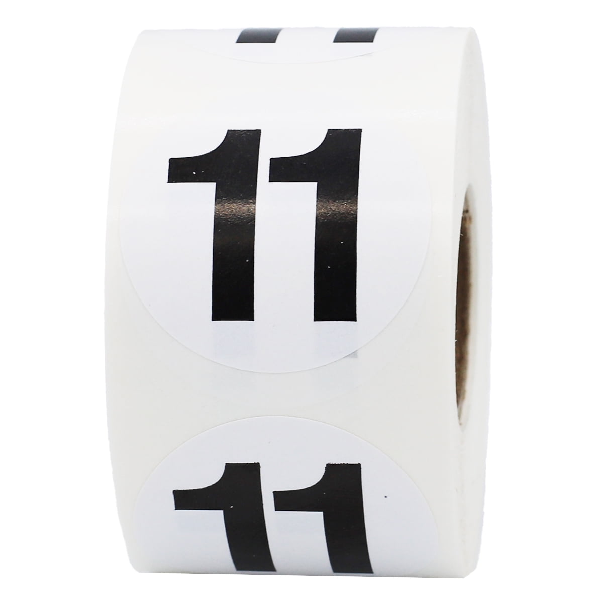 Black Number 11 Circle Stickers | 1.5" Inches Round | 500 Pack ...