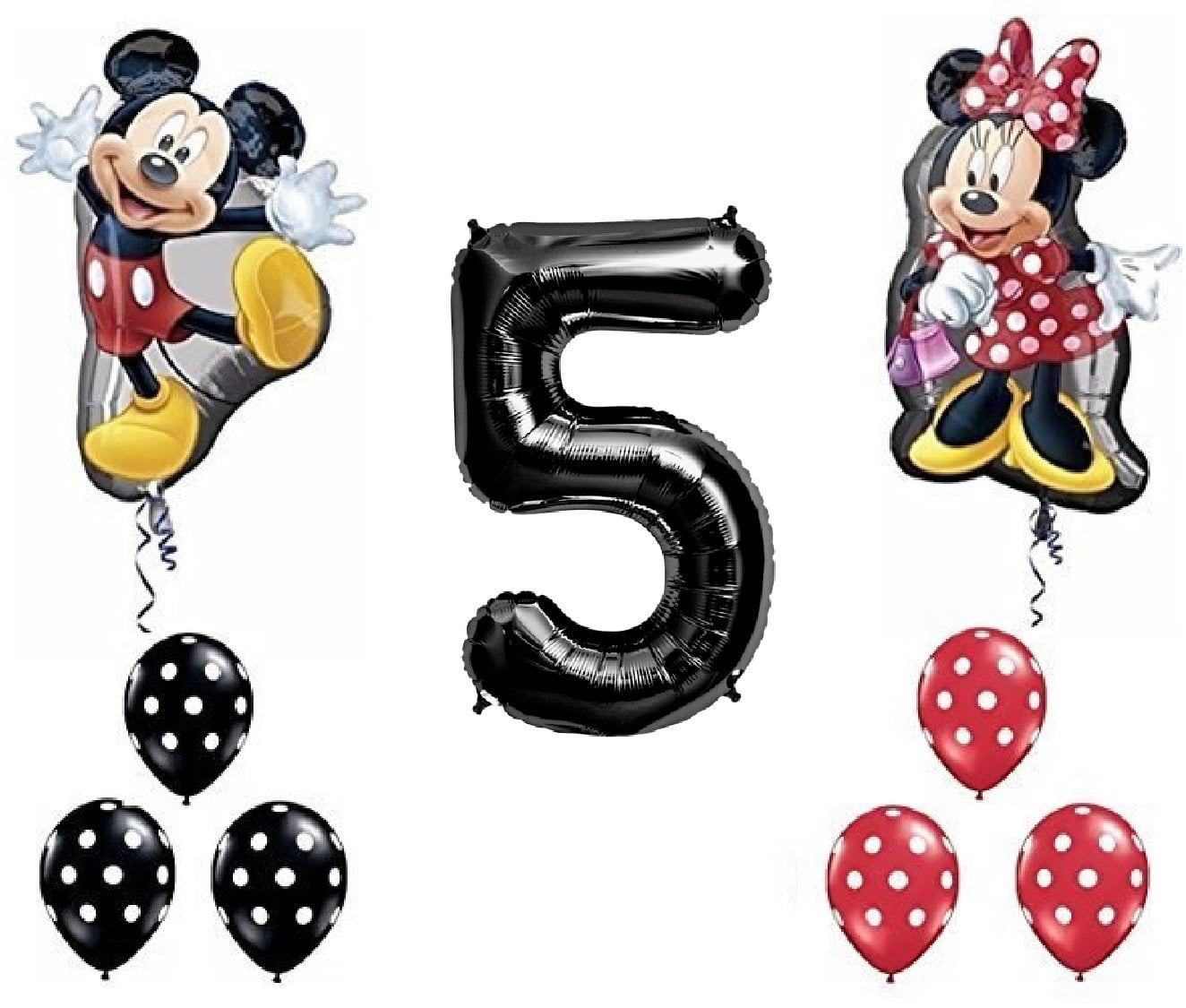 Black Number 5 Mickey and Minnie Mouse Full Body Birthday Supershape ...