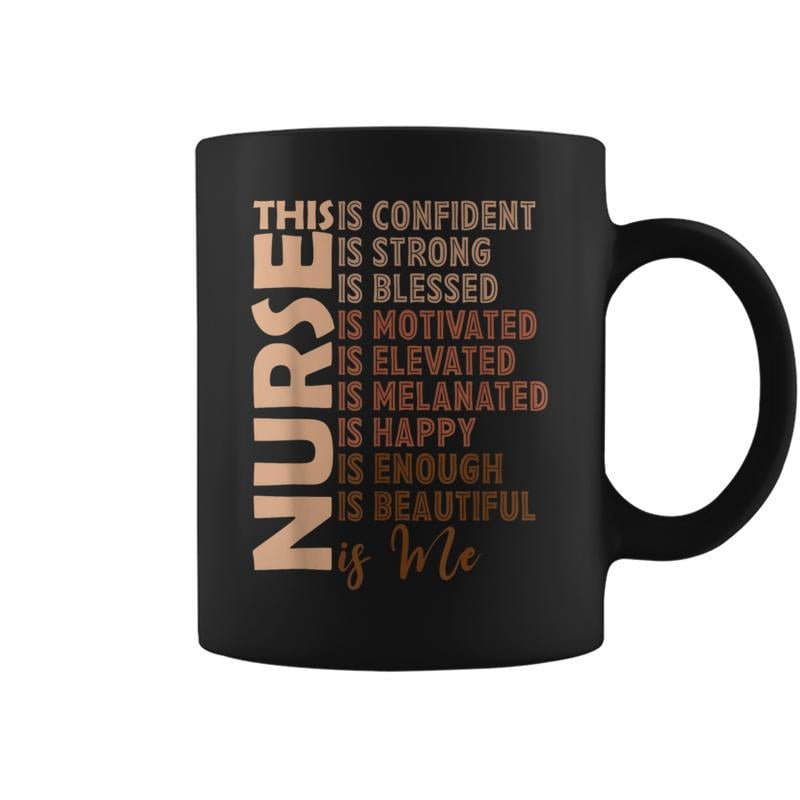 Black Nurse Black History Nurse Melanin Afro Woman Nursing Coffee Mugs ...