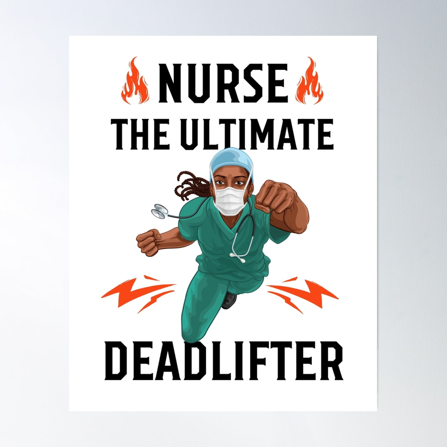 Black Nurse Messy Bun Life, The Ultimate Dead Lifter Poster Wall Art ...