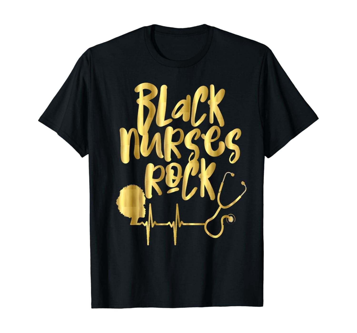 Black Nurses T Shirt Afro Heartbeat Rn Lpn Nursing - Walmart.com