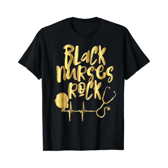 Black Nurses T Shirt Afro Heartbeat Rn Lpn Nursing - Walmart.com