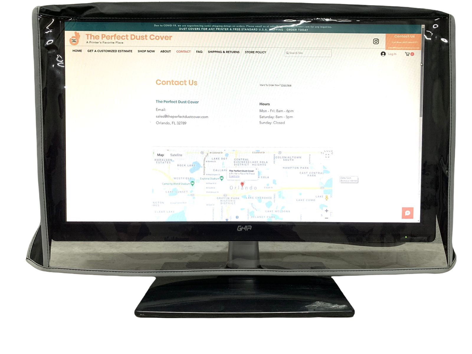 Black Nylon Cover WITH CLEAR FRONT Compatible with 24-inch LED / LCD ...