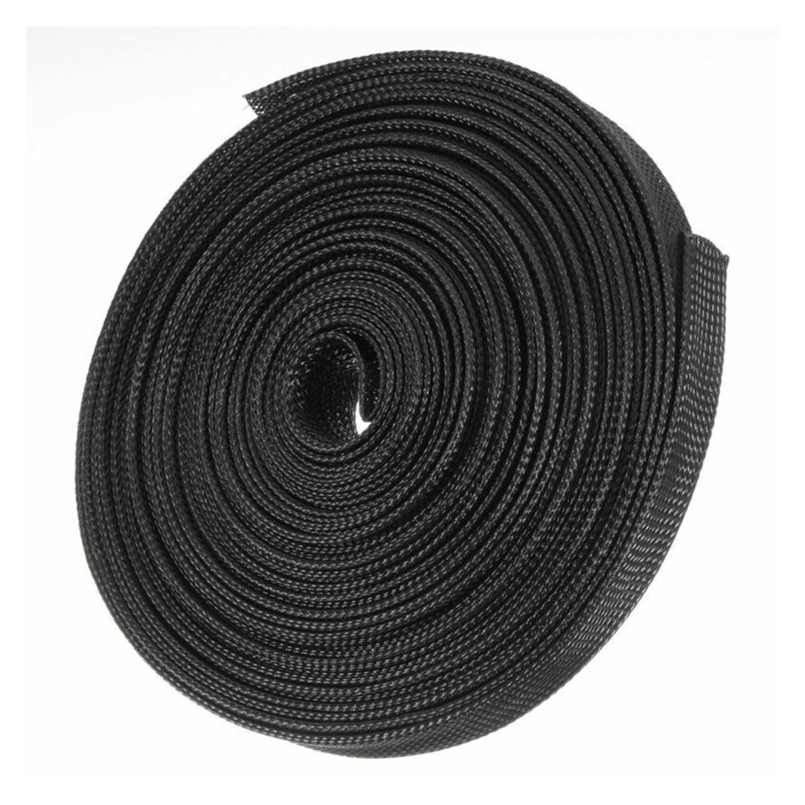 Black Nylon Mesh Tube PET Wire Sleeving Spirals Wrapping Expandable ...