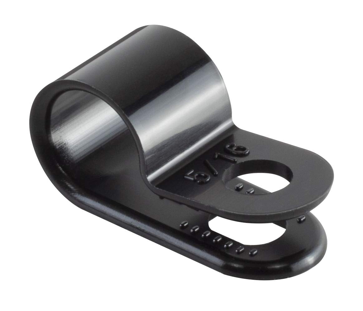 Black Nylon Plastic Cable Clamps, 5/16" Screw Mounts for Cable, Rope ...