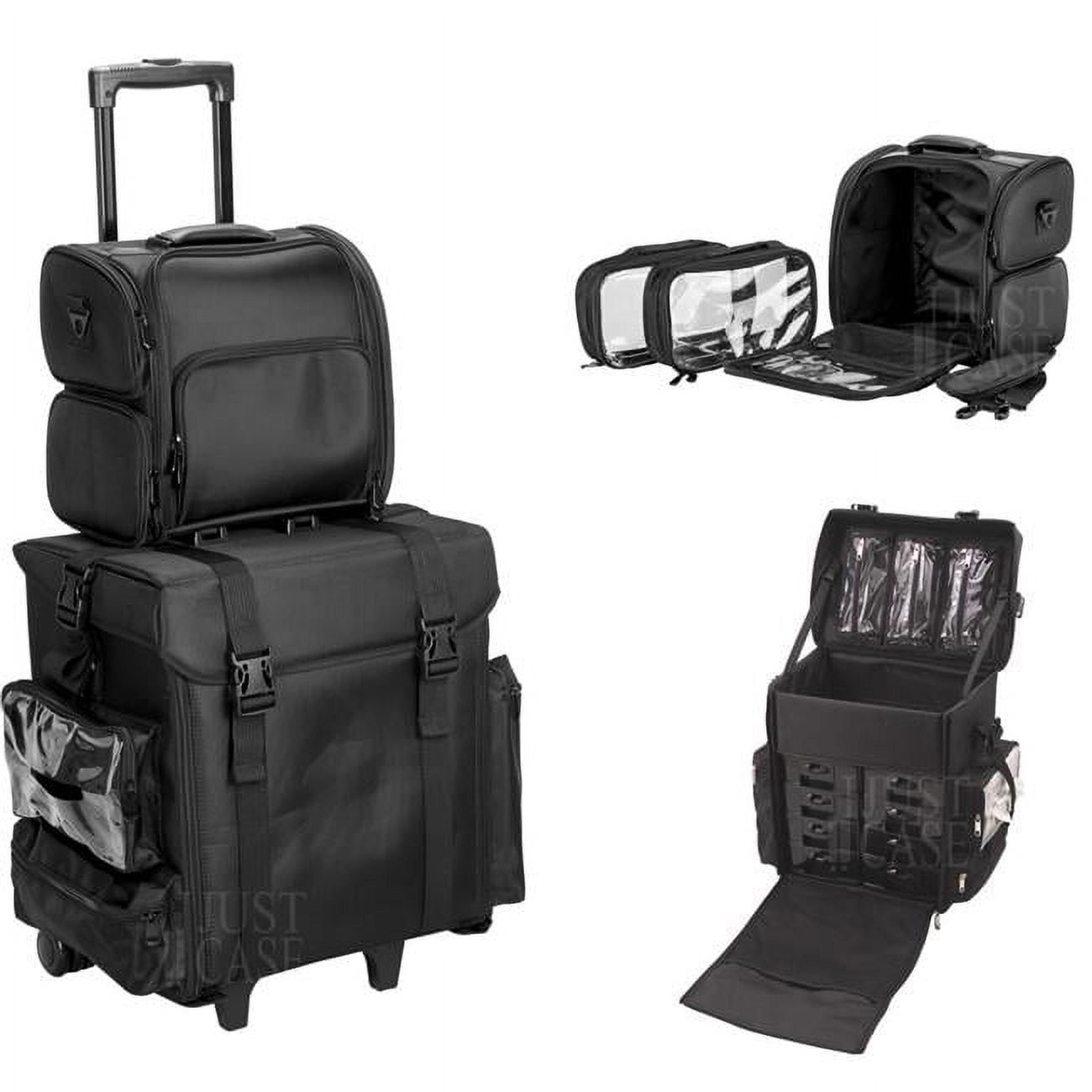 Justcase T5371NLAB 2-In-1 All Black Nylon Soft Sided Professional ...