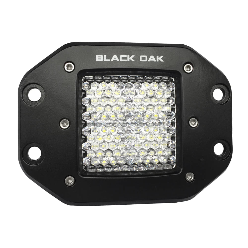 Black Oak 2" Flush Mount LED Pod Light - Flood Optics - Black Housing ...