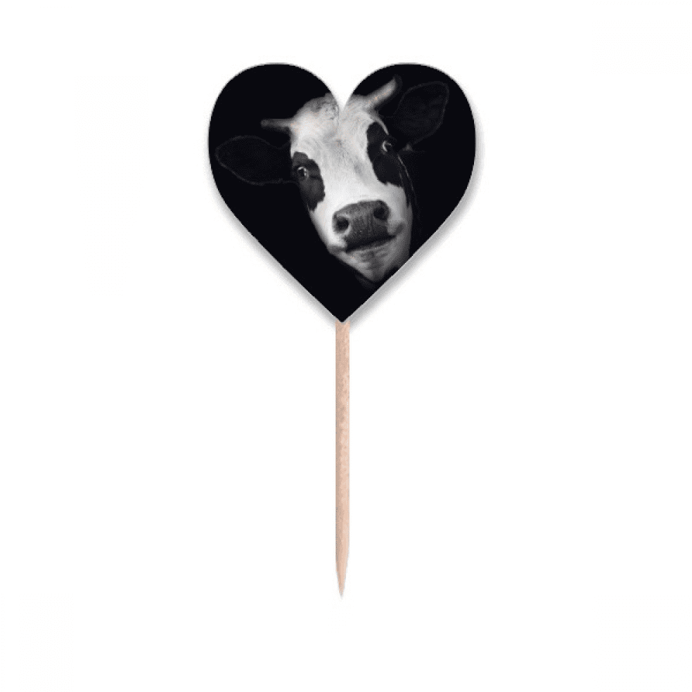 Black Observation Horn Dairy Cow Toothpick Flags Heart Lable Cupcake ...