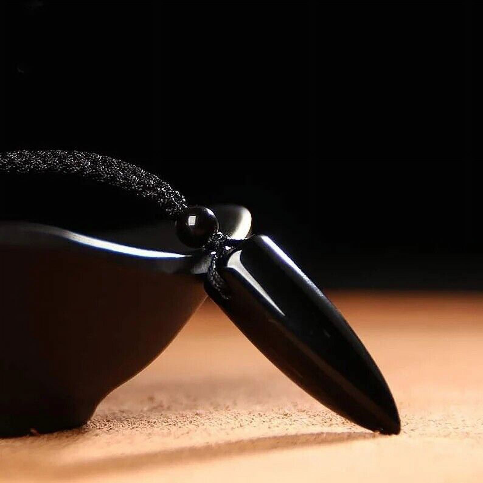 Black Obsidian Bullet Point Pendant Healing Balance Amulet Women Men ...