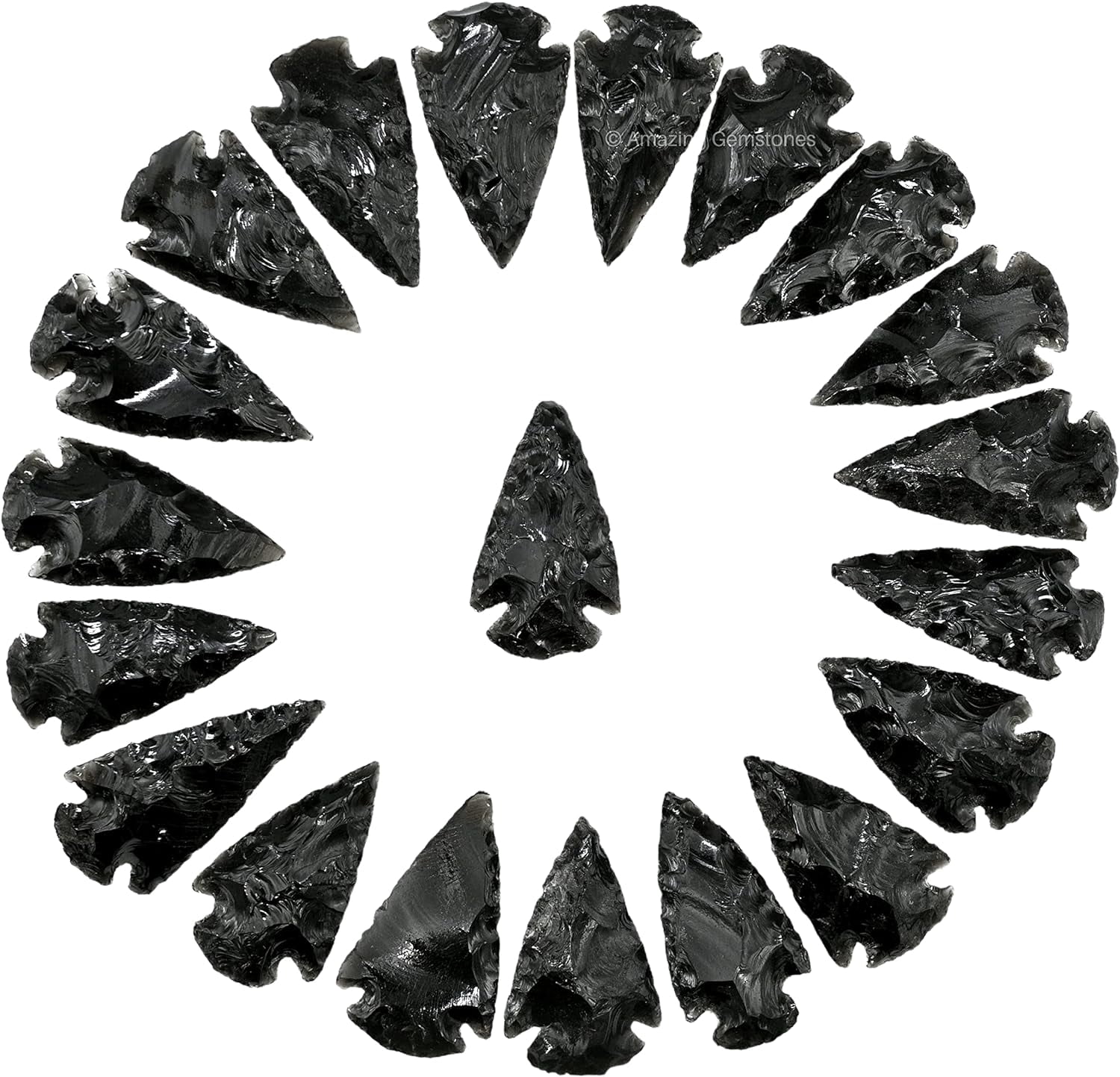 Black Obsidian Crystal Arrow Head Stone 20 Pieces (1" to 1.5" Inch ...