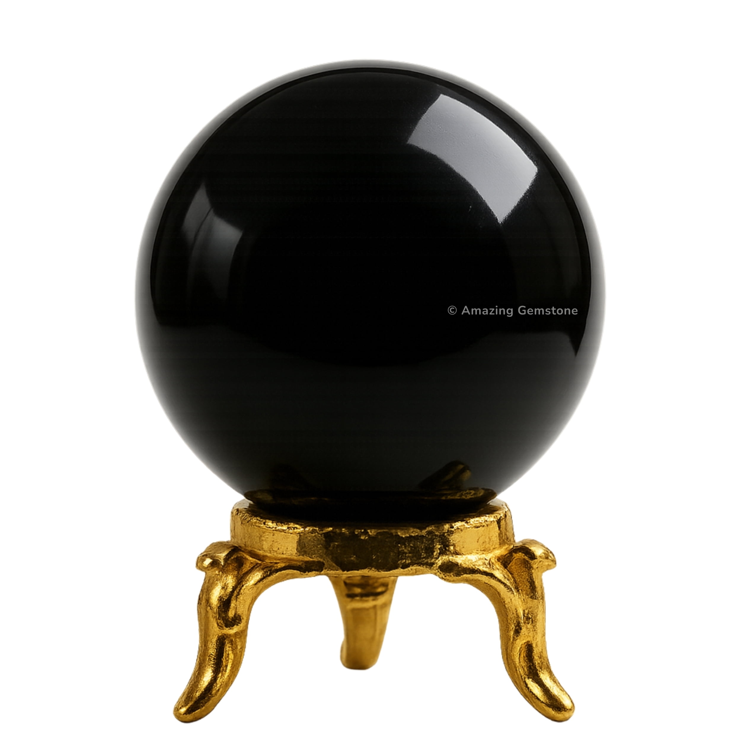 Black Obsidian Crystal Ball Sphere 1.5" Inches - Walmart.com