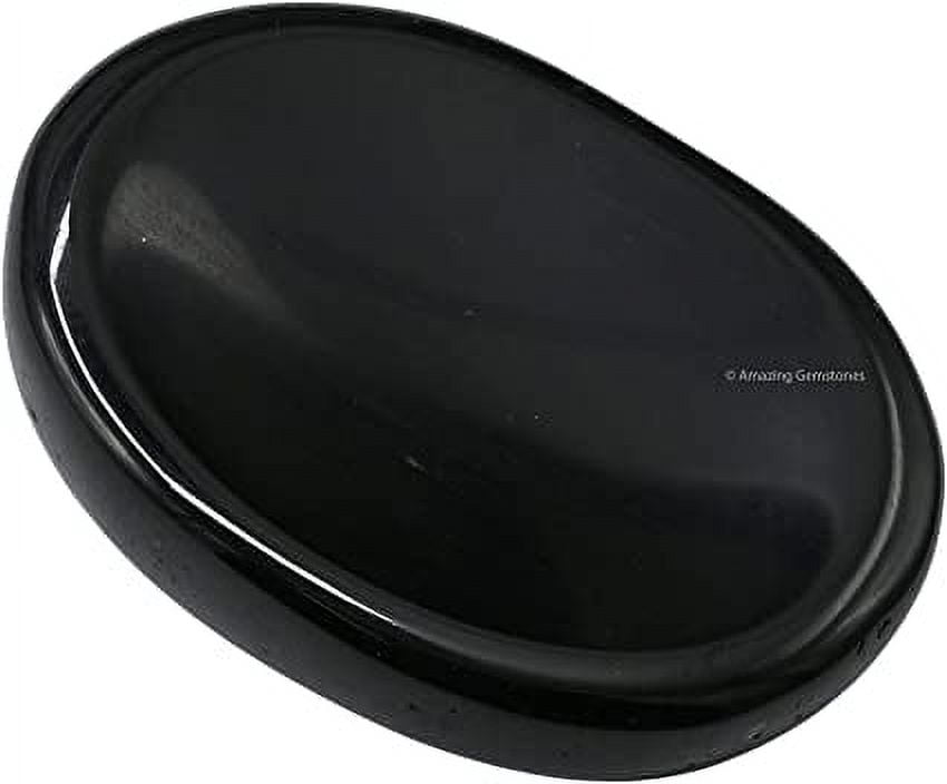 Black Obsidian Crystal Thumb Worry Stone for Anxiety - Walmart.com