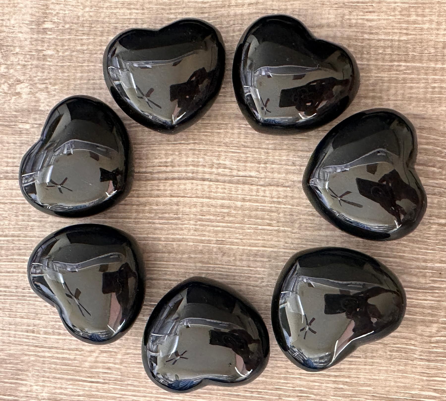 Black Obsidian Gemstone Hearts, Polished Black Obsidian Puffy Hearts ...