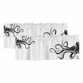 Black Octopus Tentacles 2 Panels Kitchen Valance, Vintage Nautical ...