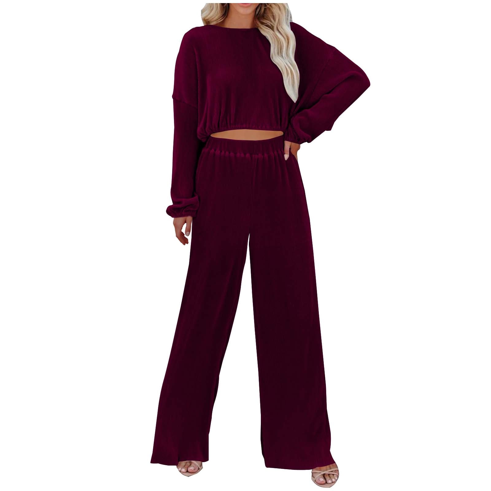 Black Of Friday Deals 2 Piece Fall Outfits for Women Corduroy Lounge ...