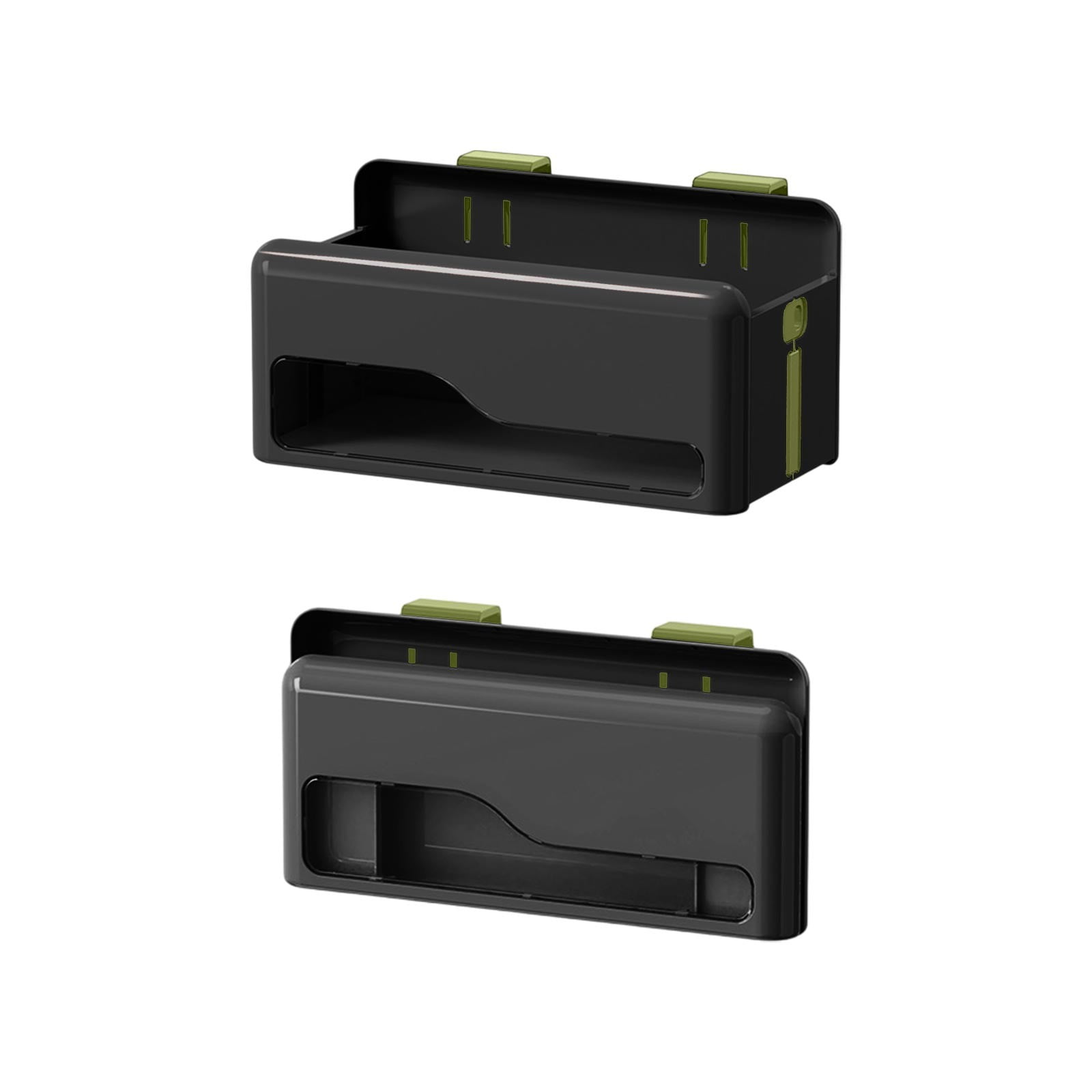 Black Office Pen Holder Wall Mounted Storage Box Foldable Plastic ...