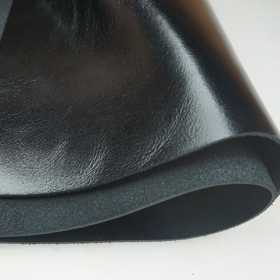 Black Oil Waxed Cowhide Leather Premium Leather Skin 5-6OZ (1.8-2.0mm ...