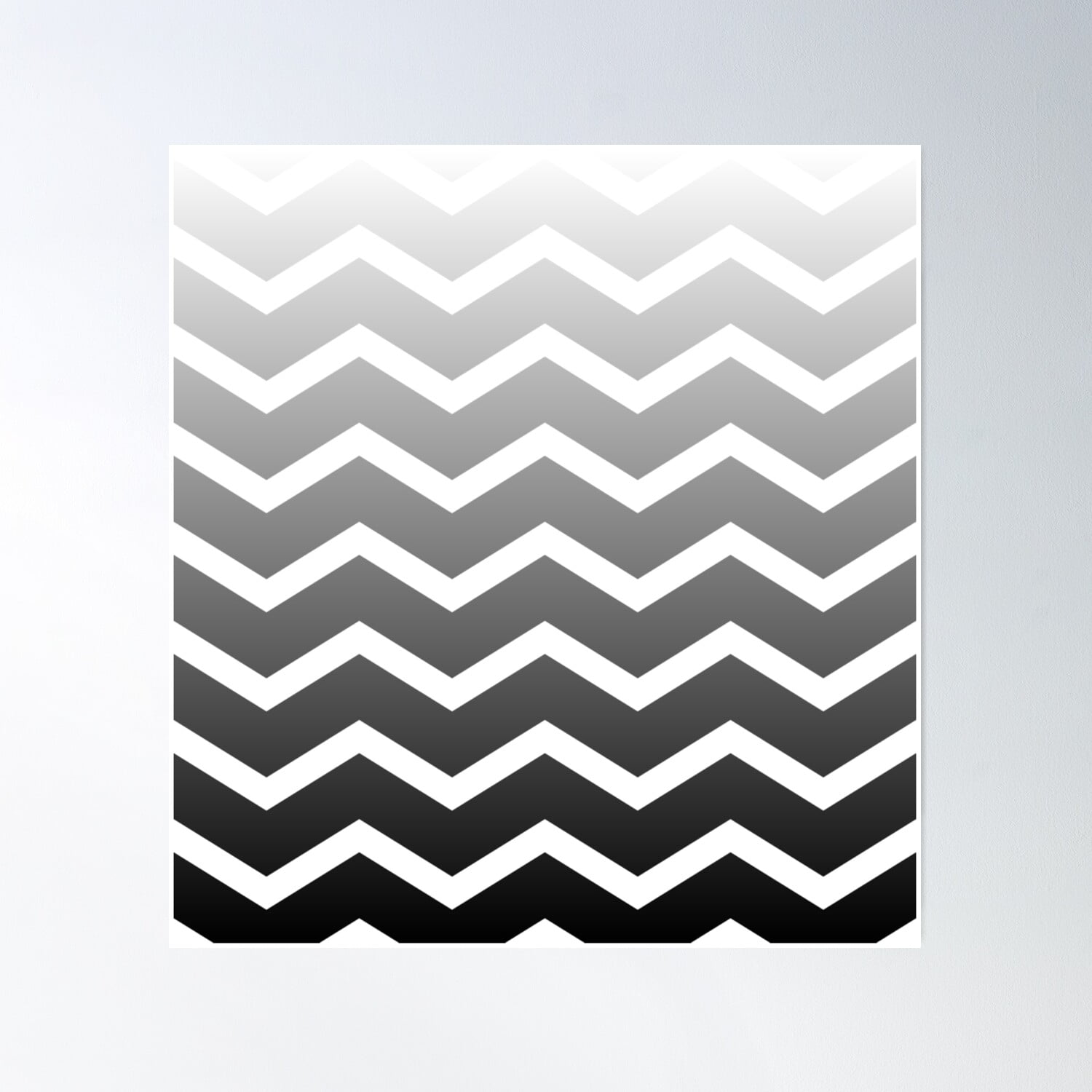 Black Ombre Fade Chevrons Poster Wall Art, Modern Wall Decor, 16x16 ...