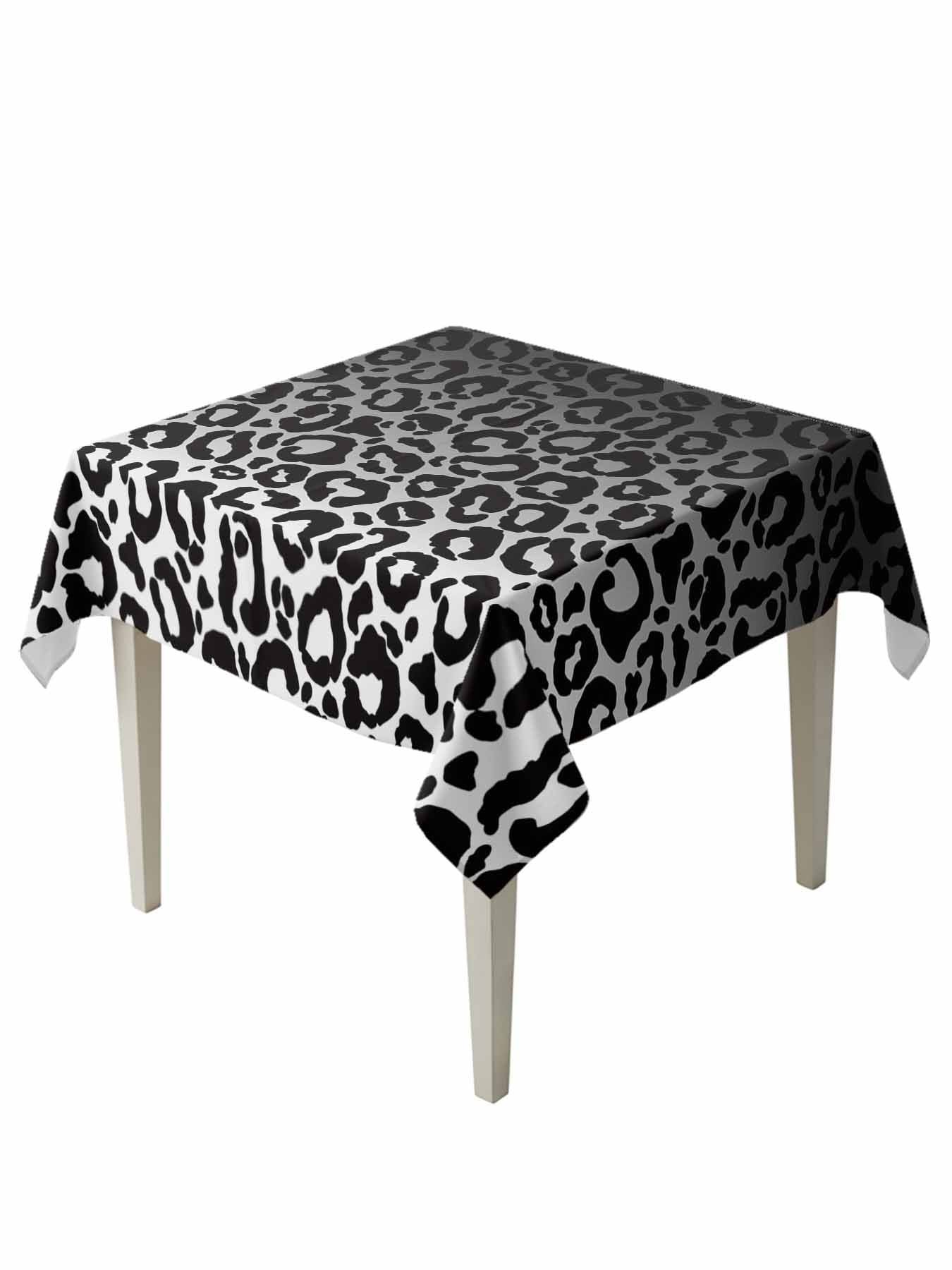Black Ombre Leopard Table Cloth, Modern Abstract Art Aesthetics ...