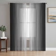 Black Ombre Sheer Curtains for Living Room Bedroom Vintage Gray ...