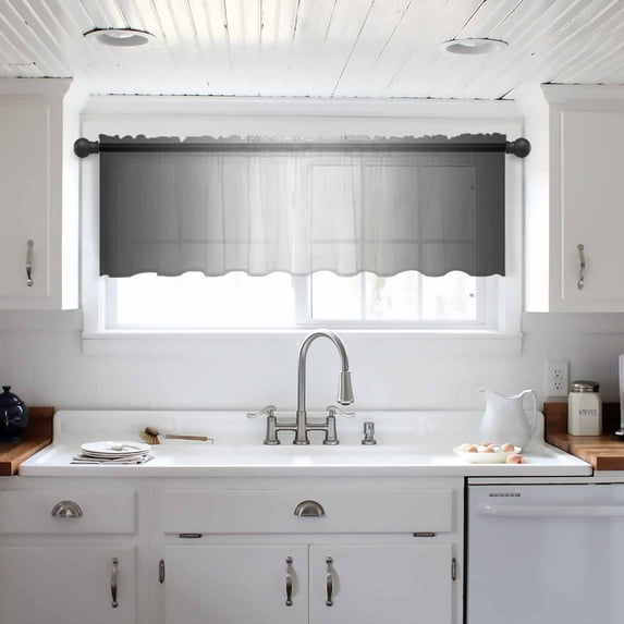 Black Ombre Valance Curtains for Kitchen/Living Room/Bathroom/Bedroom ...