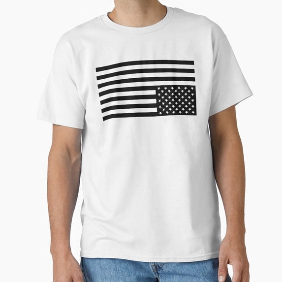Black On White Reverse Us Flag Minimalist T-Shirt - Walmart.com
