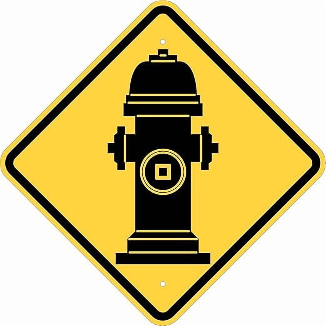 Black On Yellow Fire Hydrant Symbol Signs Notice Sign Warning Street ...