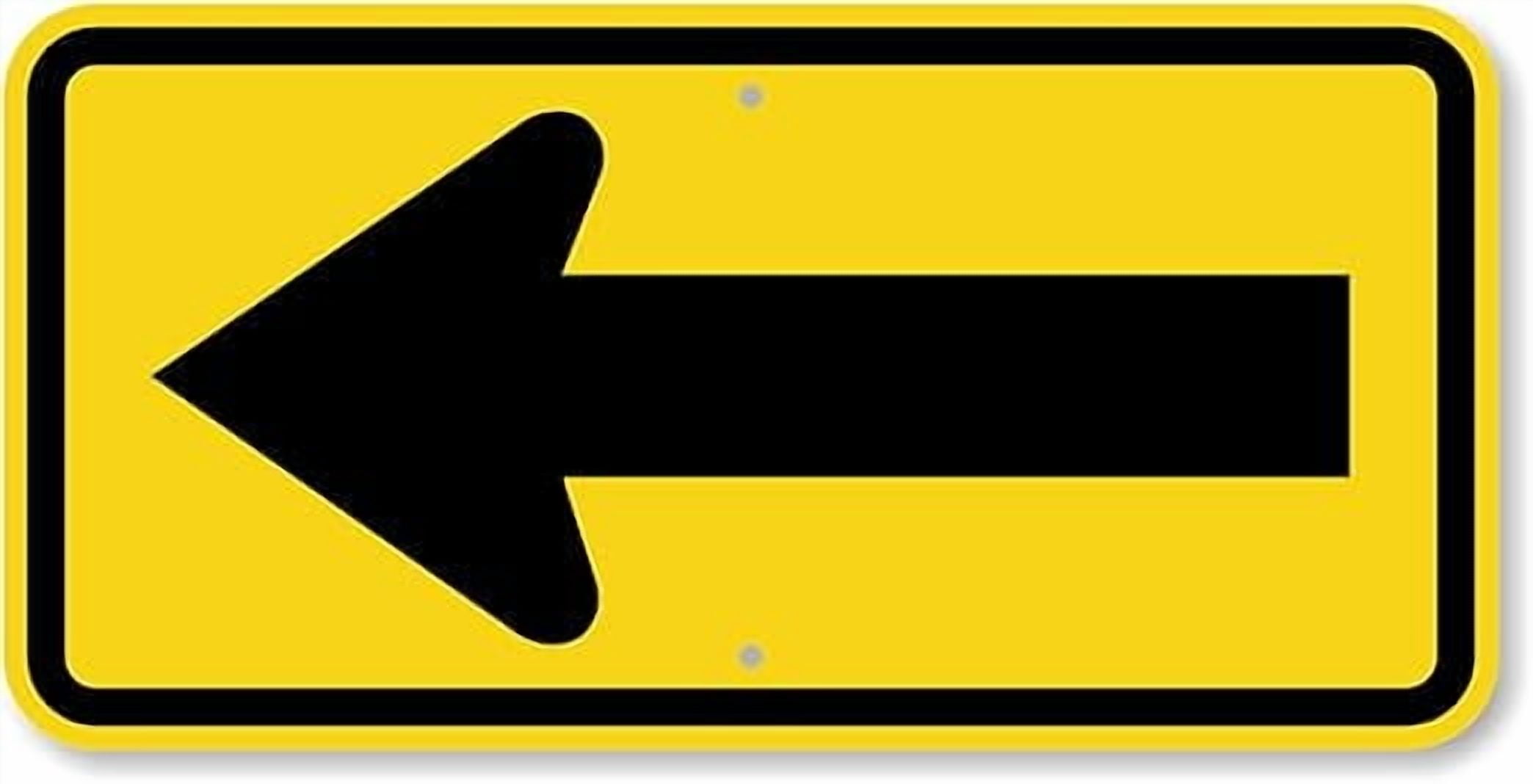 Black On Yellow Left Arrow Signs Notice Sign Warning Street Tin Sign ...