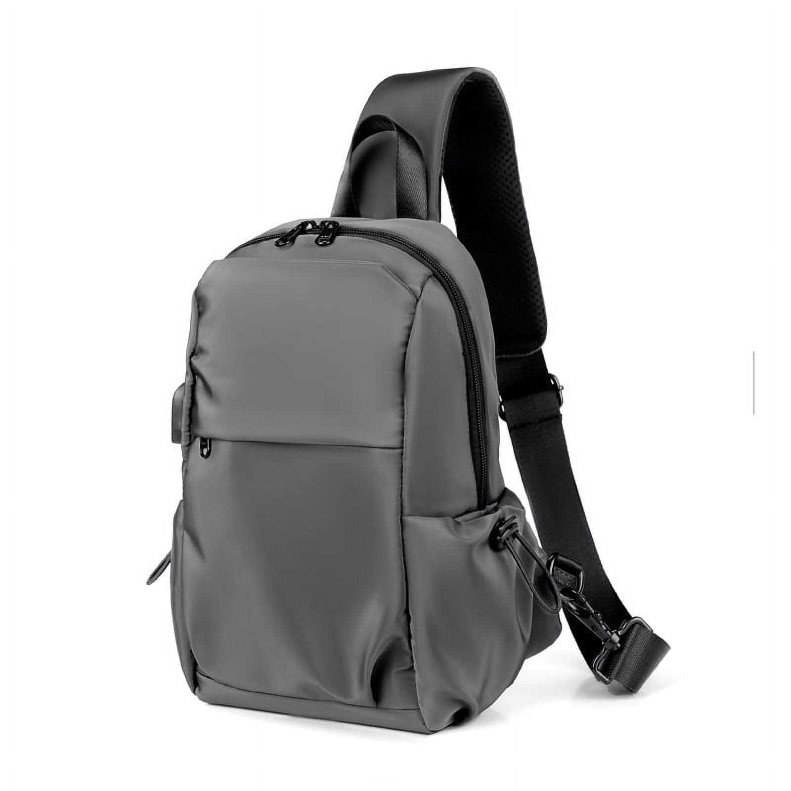 Black One Strap Backpack Sling Bag Crossbody Backpack For Men Women ...