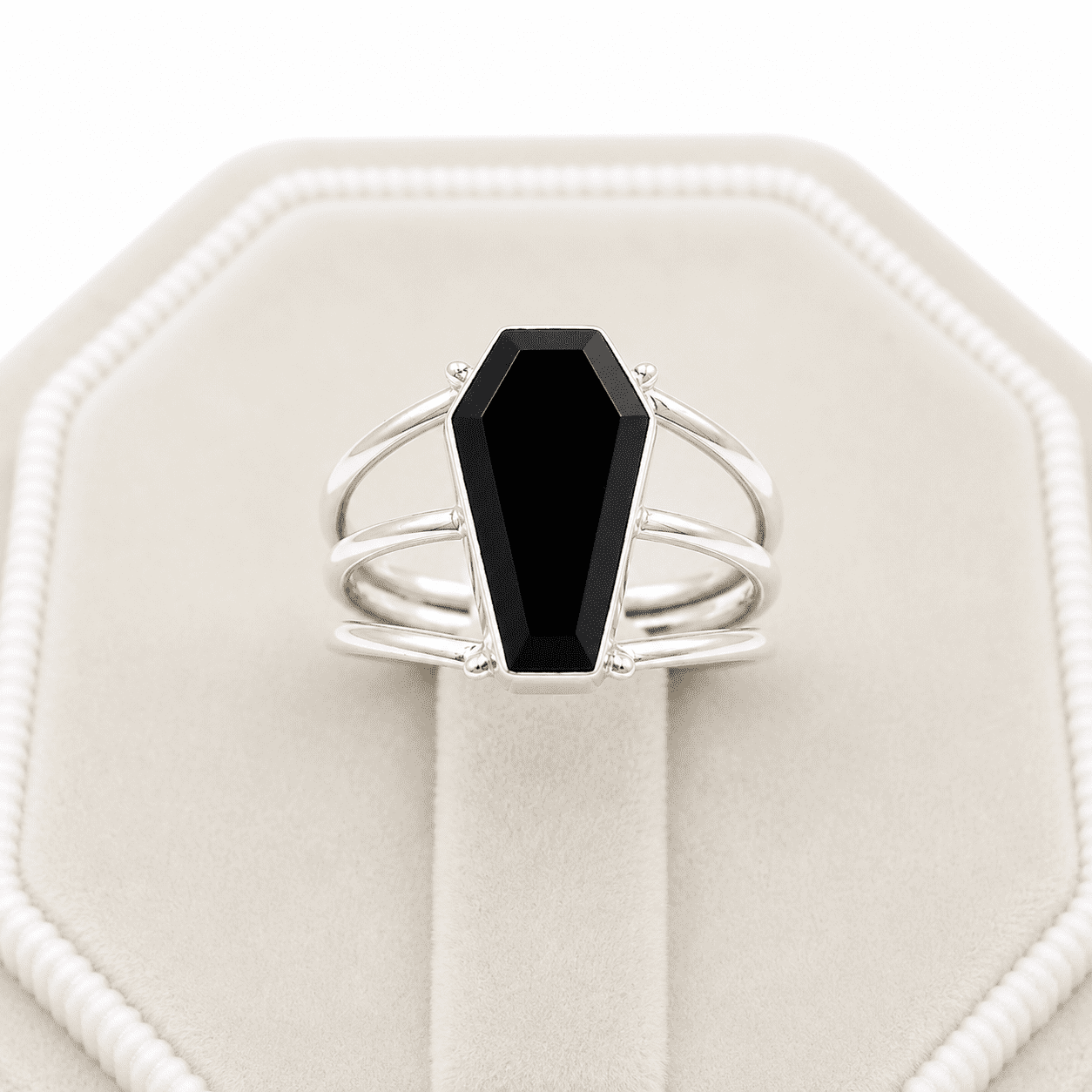 Black Onyx Coffin Ring in 925 Sterling Silver, Handmade Gothic ...