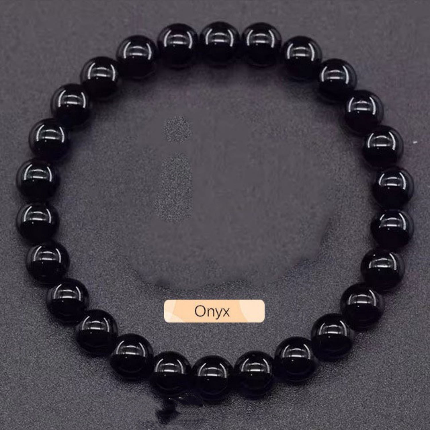 Black Onyx Healing Crystal Bracelet for Women Men, 8mm Natural Gemstone ...