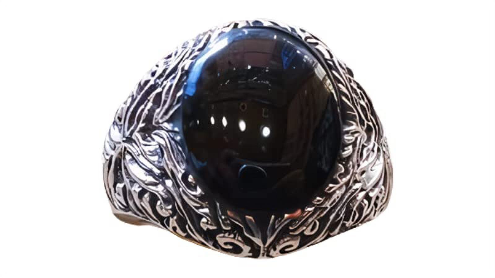 Black Onyx Mans Ring, Natural Black Onyx, December Birthstone, Silver ...