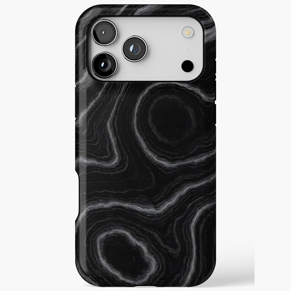 Black Onyx Marble Stone Texture for iPhone Case 11 through 17 Pro Max ...