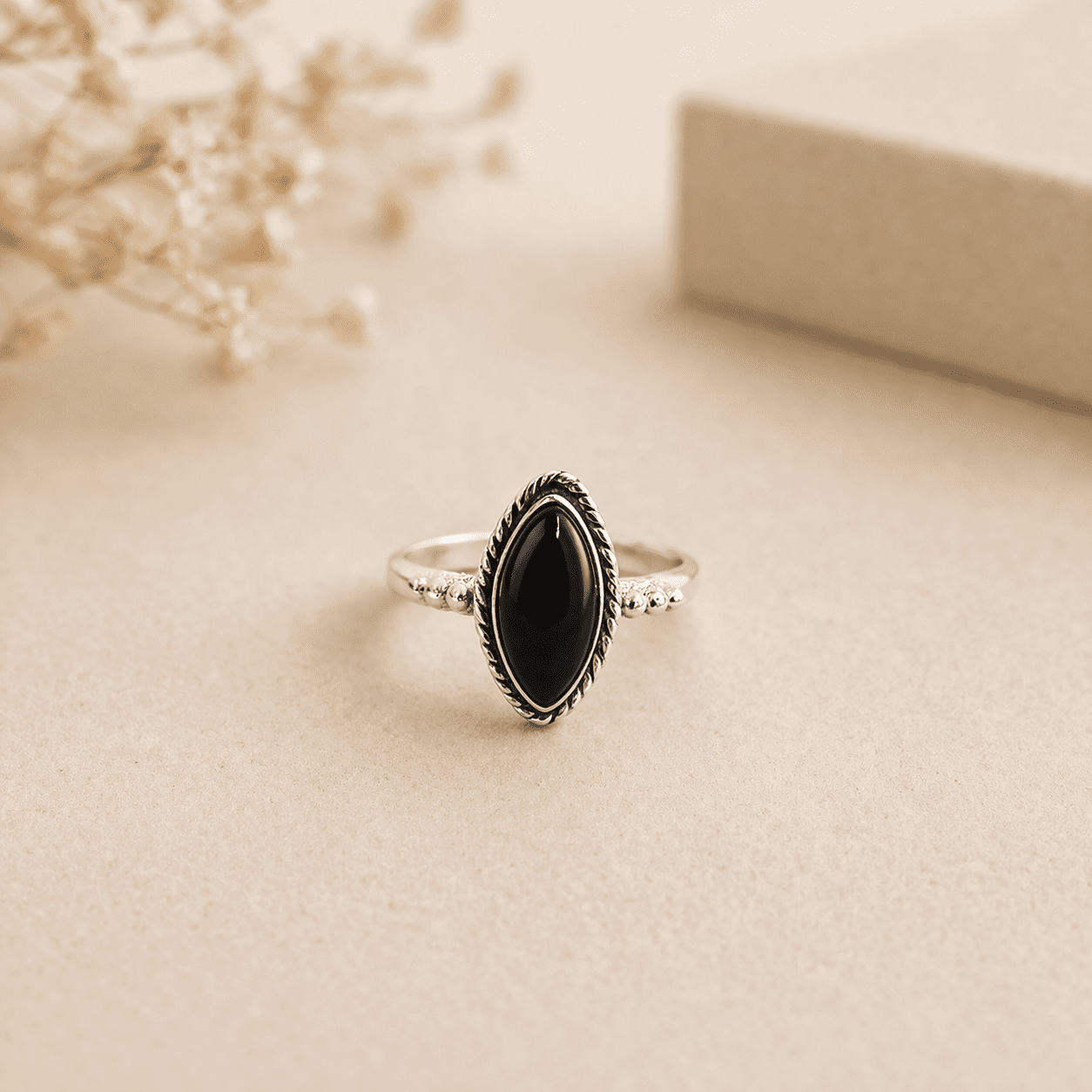 Black Onyx Pear Statement Ring, 925 Sterling Silver Jewelry ...