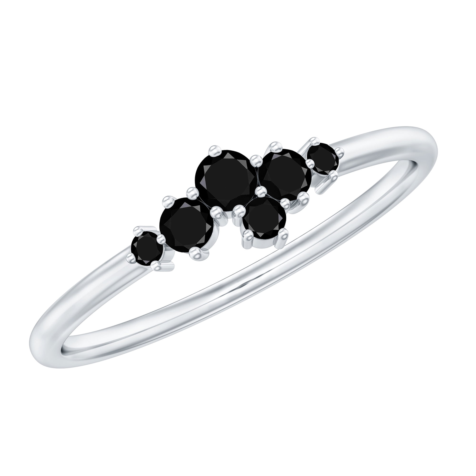 Rosec Jewels Black Onyx Promise Ring for Women, Minimal Cluster Ring (0 ...