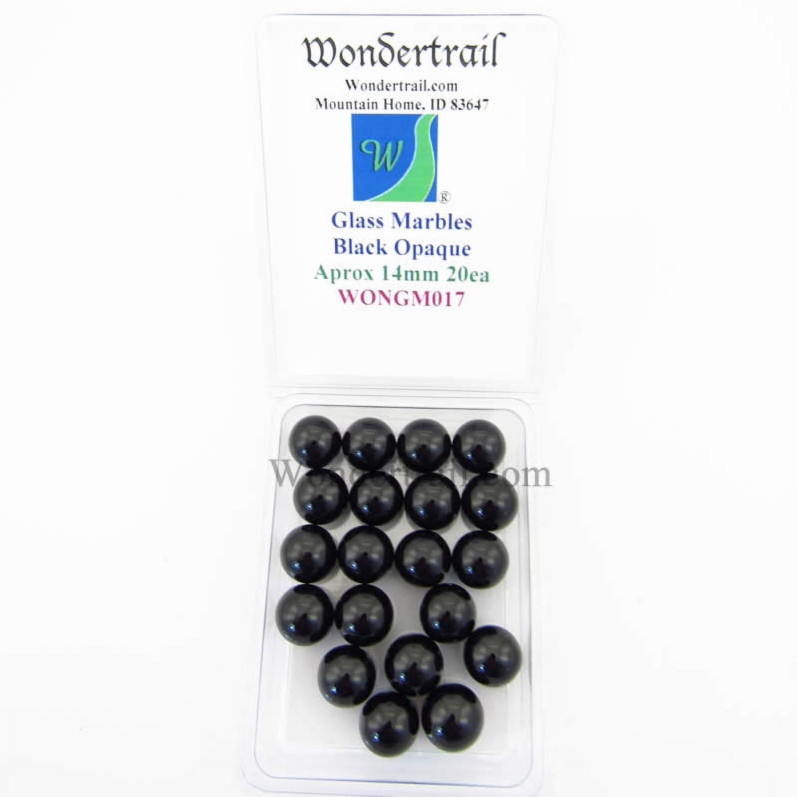 Black Opaque 14mm Glass Marbles Pack of 20 Wondertrail - Walmart.com