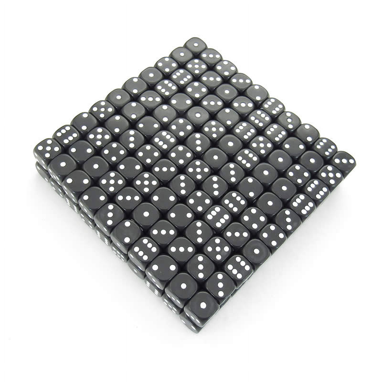 Black Opaque Dice with White Pips D6 16mm (5/8in) Bulk Pack of 200 ...