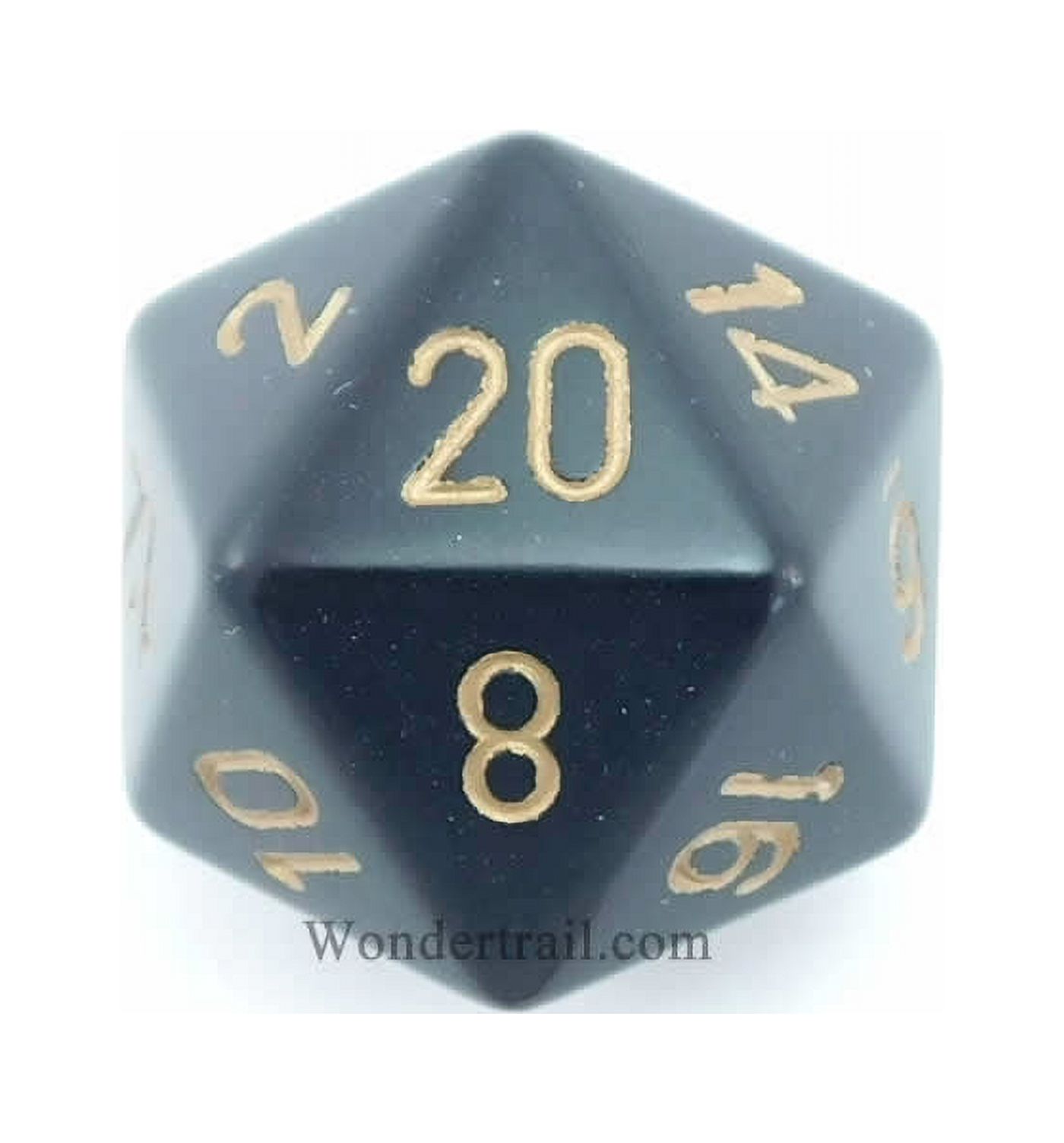 Black Opaque Die with Gold Numbers D20 34mm (1.34in) Pack of 1 Chessex ...