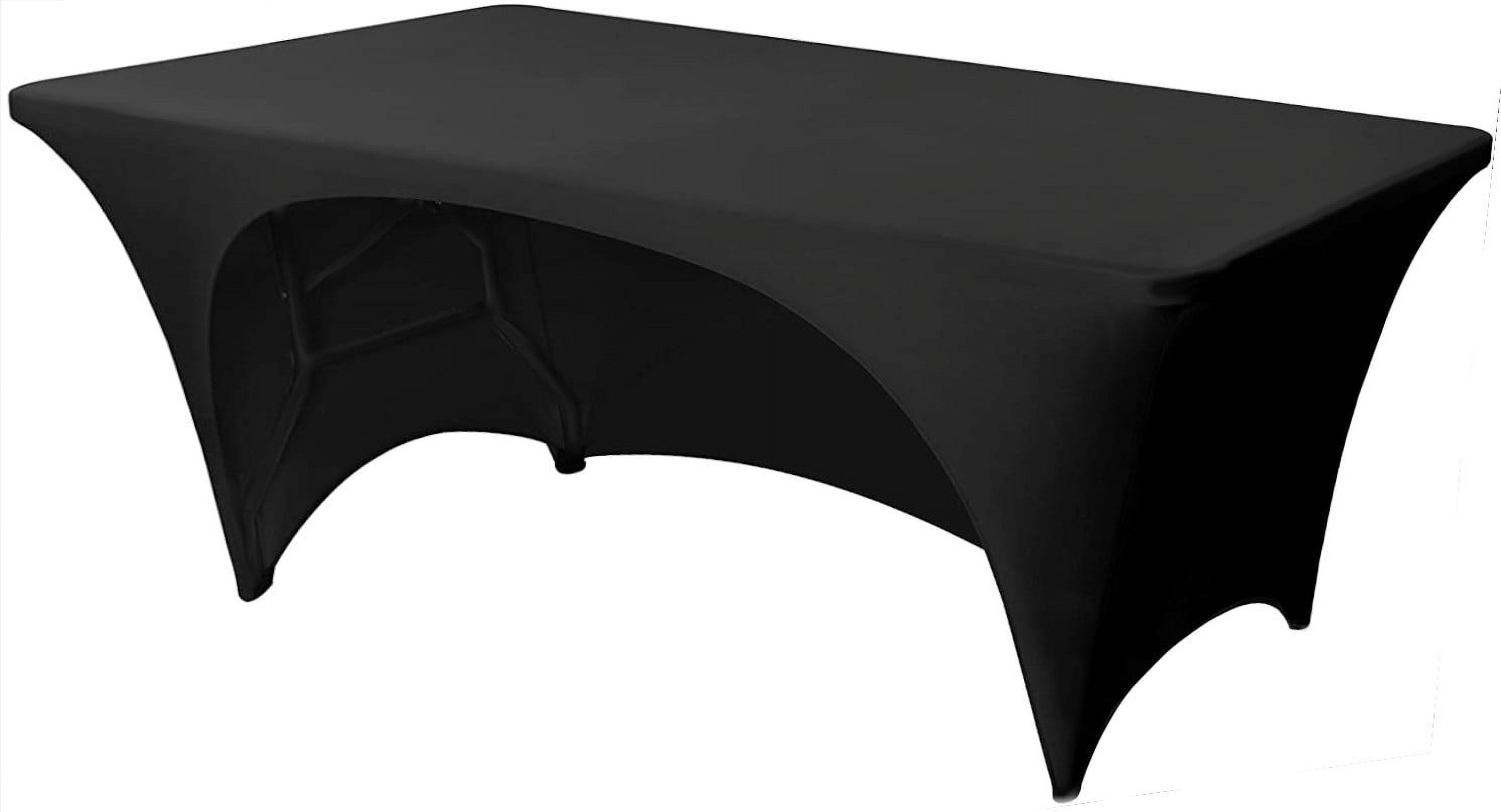 Black Open Back 6 Foot Stretch Fitted Spandex Table Cover - Walmart.com