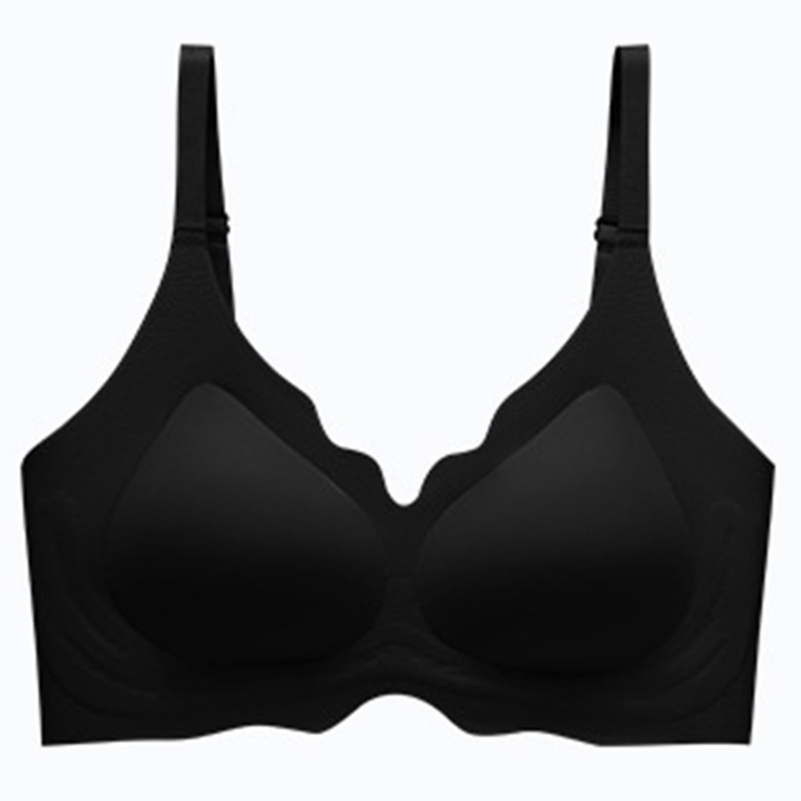 Black Open Back Spandex for Women Push Up Seamless No Underwire Plain ...