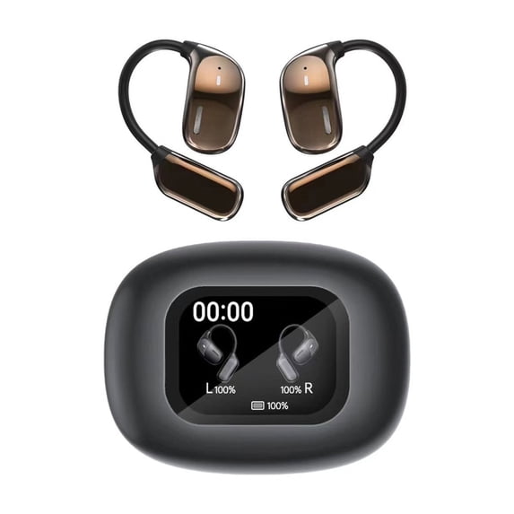 Black Open Ear Touch Screen Bluetooth Headset With Ai Translation And ...