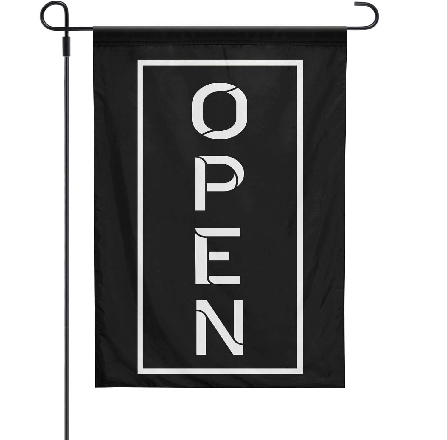 Black Open Sign Flag Garden Flag Custom Flag Indoor Outdoor Home ...