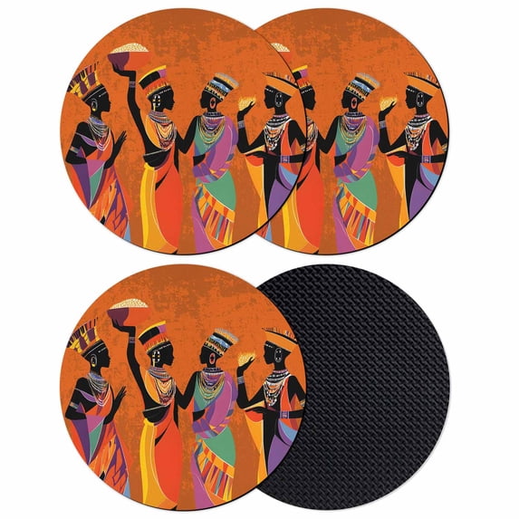 Black Orange Girls Boho Coasters Set of 4, Soft Absorbent Coasters for ...