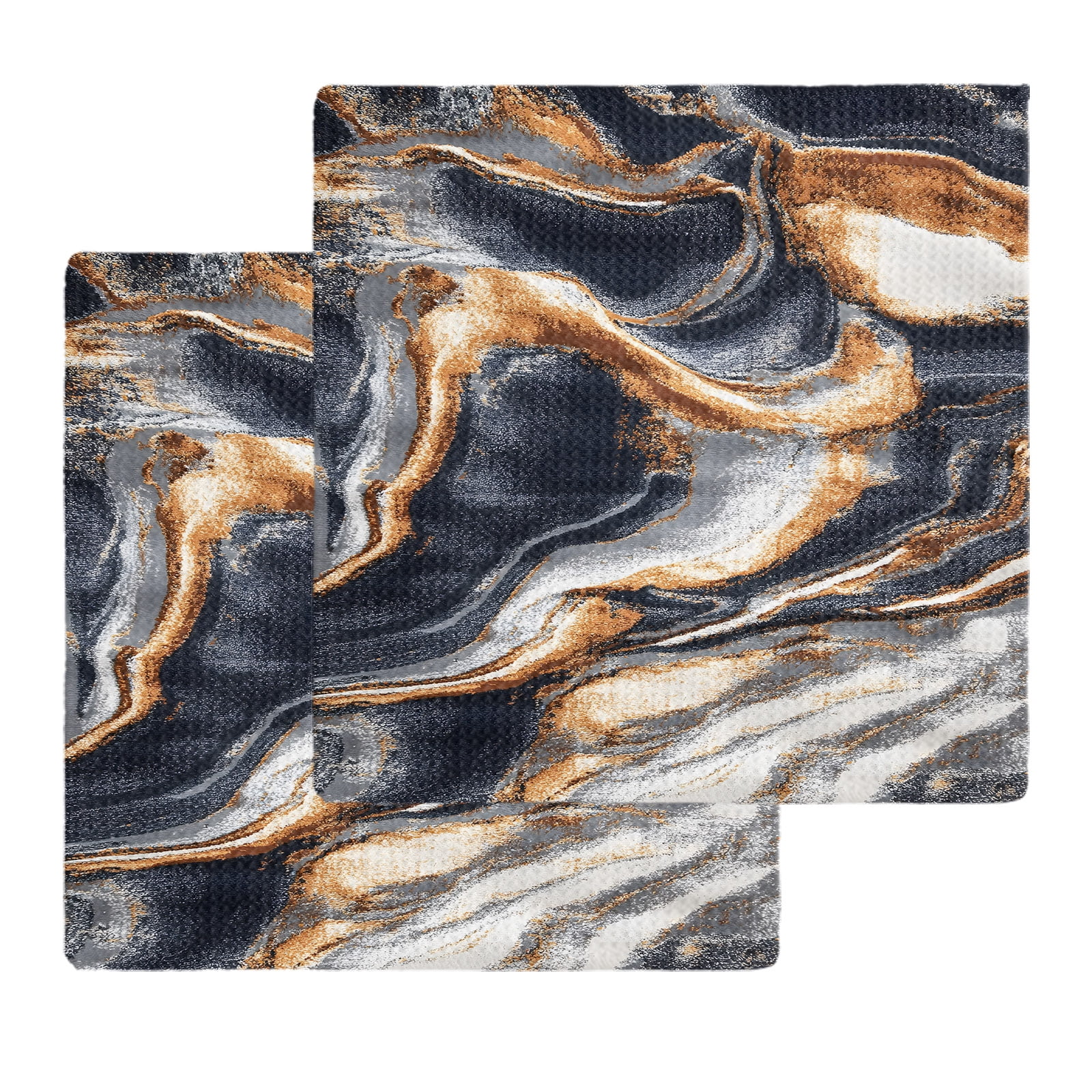 Black Orange Marble Kitchen Dish Towels for Drying Dishes Set of 2 ...