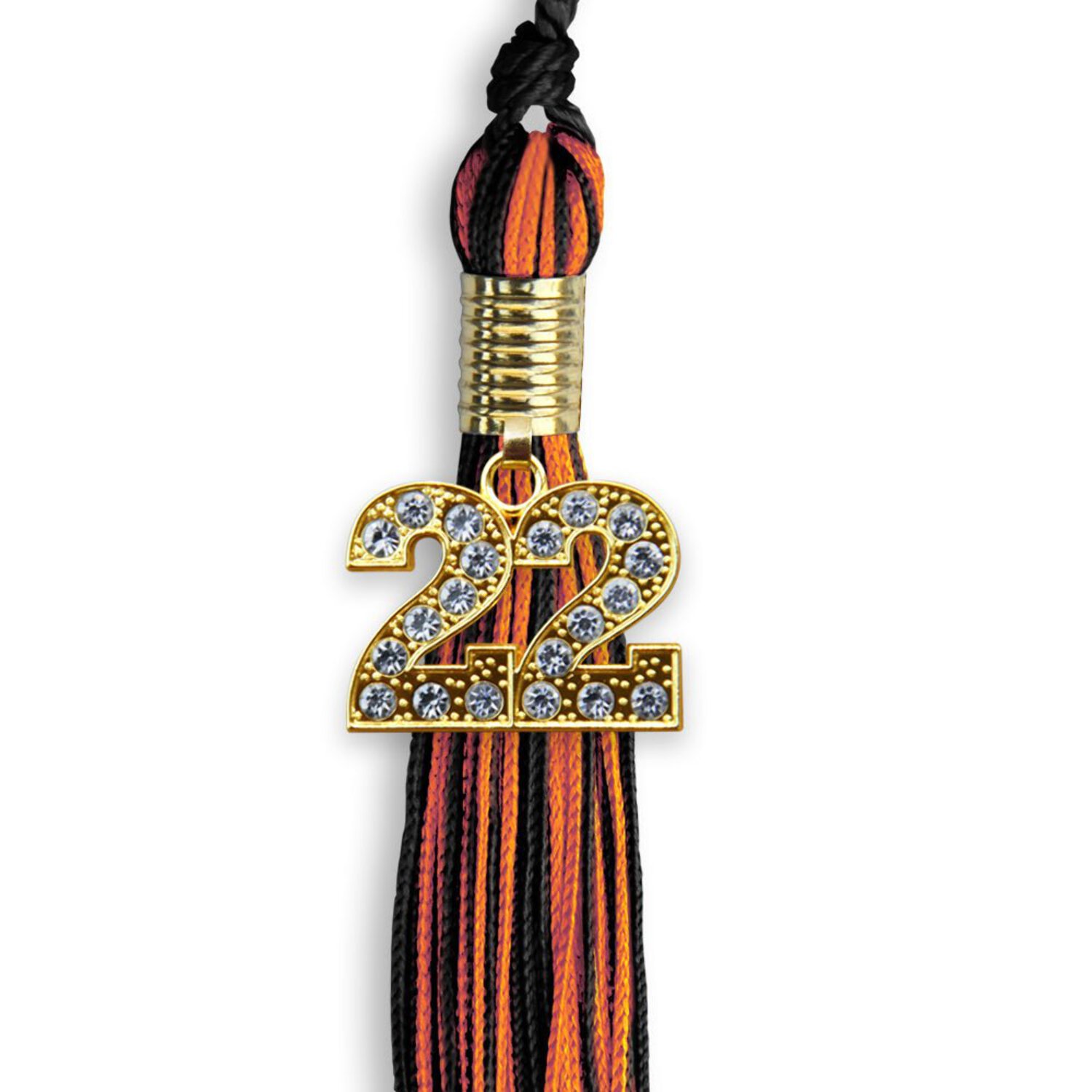Black/Orange Mixed Color Graduation Tassel with Gold Date Drop ...