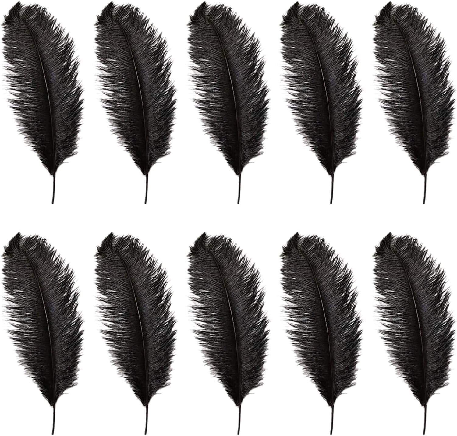 Black Ostrich Feathers,Bexikou 20 Pcs 8-10 inches Natural Ostrich ...