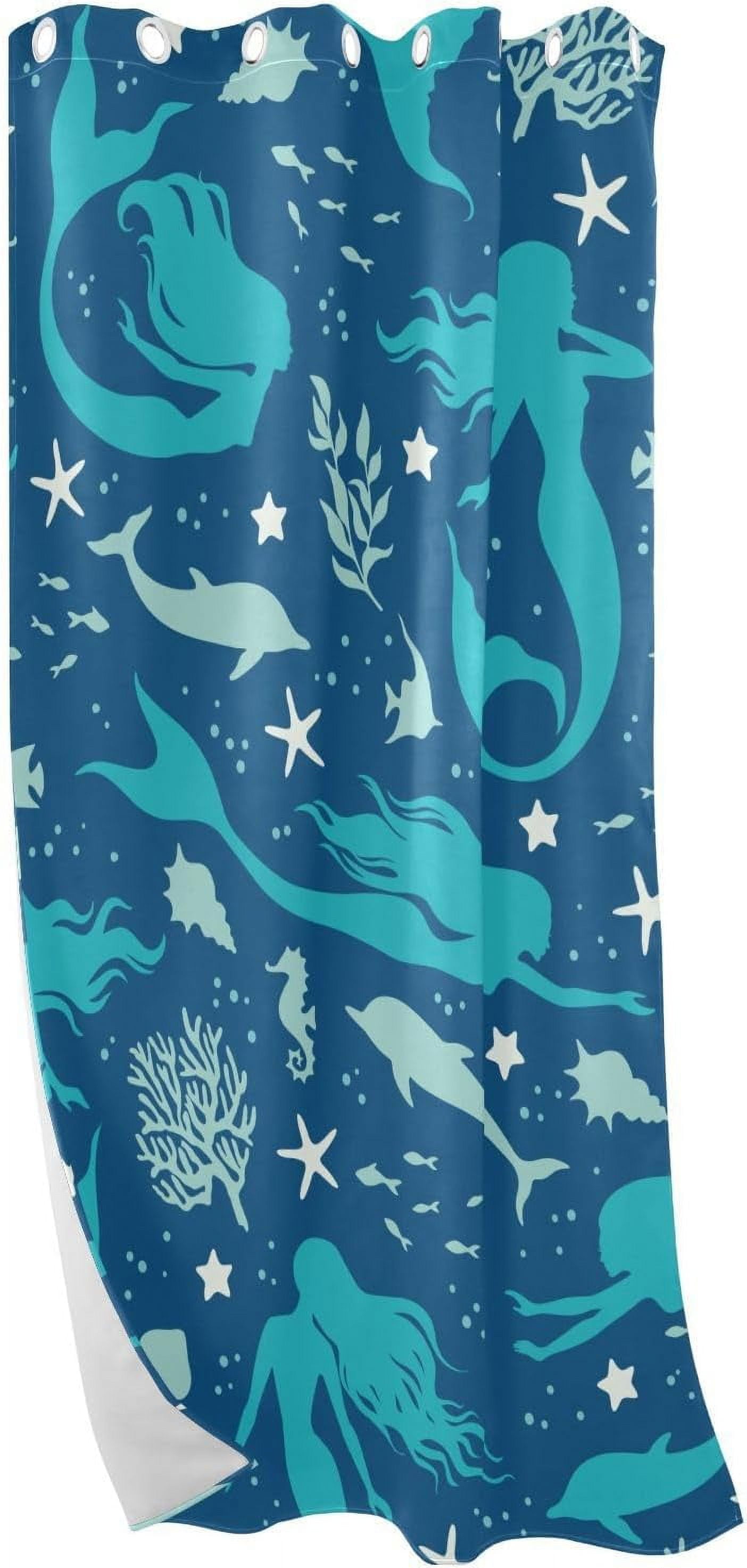 Black Out Curtain Doorway Curtains for Window Treatments, 84" Mermaid ...