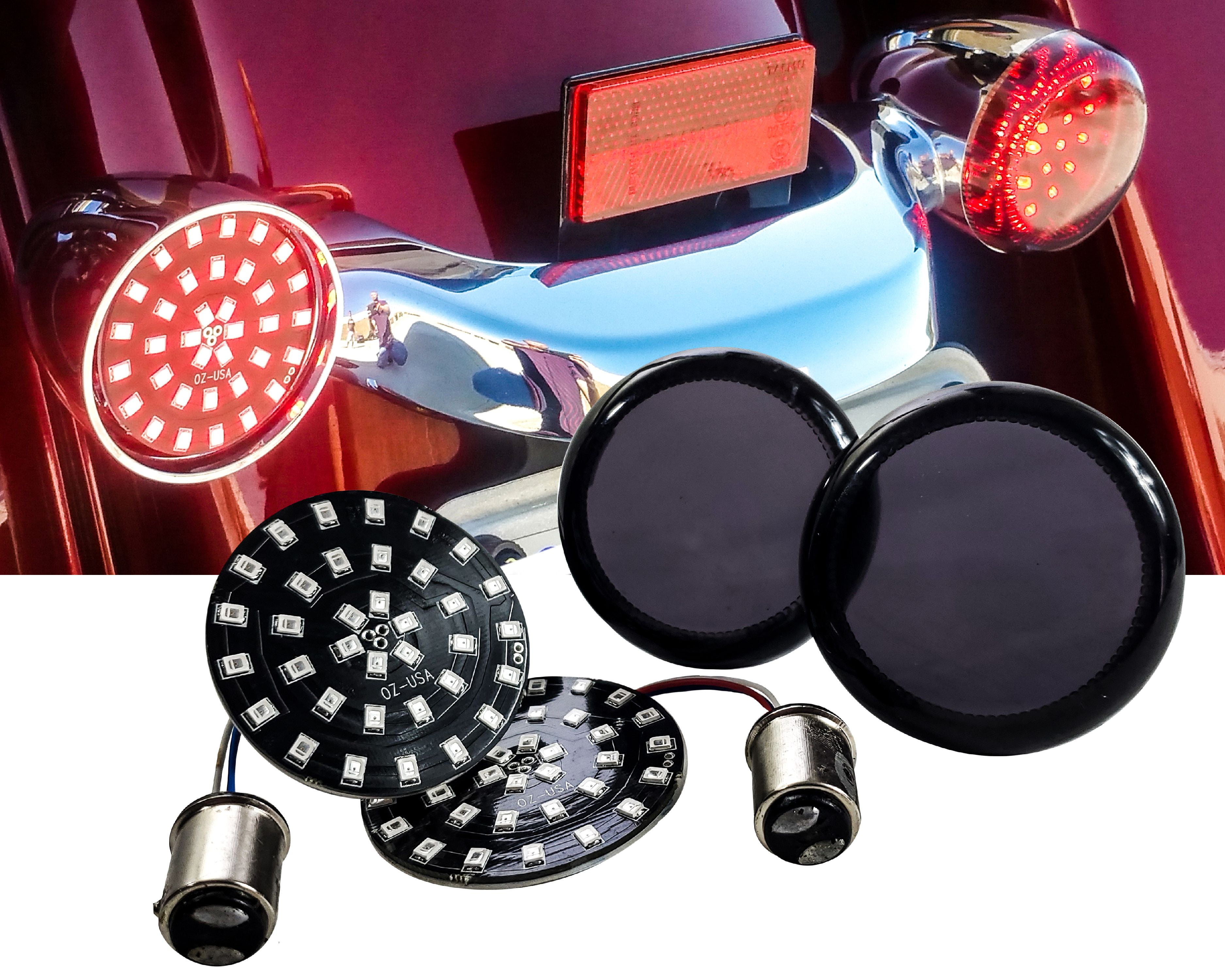 Black Out Red LED Turn Signal Running Light Insert Harley Bullet 1157 ...